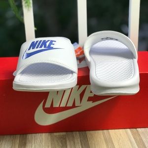 Nike | Shoes | Nwt Nike Benassi Jdi Bluewhite Wmns Authentic | Poshmark